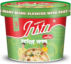 Insta Ahaar Veggie Upma - Cup 80g | Ready-to-Eat | Instant Snack 80 g ...