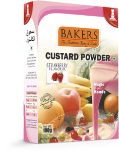 Bakers Custard Powder Strawberry Flavored| Contains No Eggs | Easy to ...