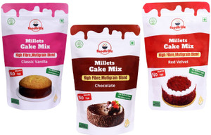 foodfrillz Millet Cake Mix-Classic Vanilla+Chocolate+Red Velvet Combo ...