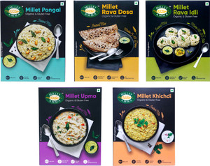 MILLET AMMA Organic Millet Breakfast Mix Combo, Pongal, Khichdi, Rava ...