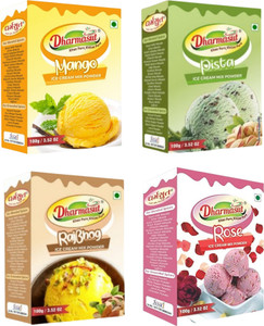 Dharmasut Mango + Pista + Rajbhog + Rose Instant Ice cream Mix Powder ...