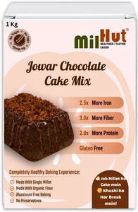 MilHut Jowar Chocolate Millet Cake Mix_1KG – Gluten-Free, Eggless ...