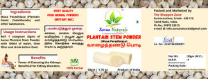 Aaraa Plantain Stem Powder (Valaithandu) (Musa Paradisiaca - Stem) 50gm ...