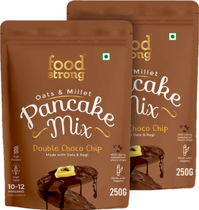 foodstrong Oats and Millets Double Choco Chip Pancake Mix, Eggless ...