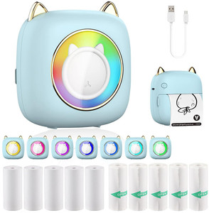 SERPLEX Mini Bluetooth Thermal Printer, Creative LED Label Printer ...