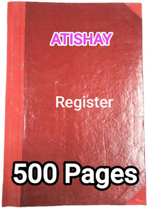 atishay Ruled Register, Red PVC Binding-34 x 22 cm-80 GSM Paper-500 ...