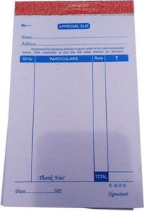 Accounts Approval Slip / Estimate Approval Slip /Estimate 80 Pages ...
