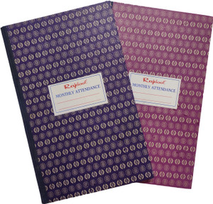 rekha binders Monthly Attendance Register No 2 Combo 2pcs (56pages) 1 ...