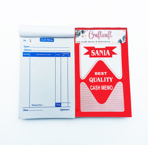 CRAFTWAFT Pack of 1 Blank Printed Plain Sania Cash Memo, Bill Memo ...