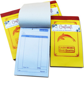 CRAFTWAFT Pack of 5 Blank Printed Dolphin Cash Memo, Credit Memo, Bill ...