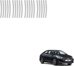 SEMAPHORE Car Tyre Reflective Stickers(White) For Hyundai Verna 1 mm x ...