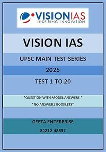 Vision Ias Main Test Series 2025 Test 1to20 Model Answers Only Bk/wh ...