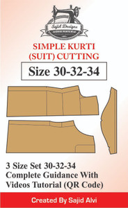 Tailors Simple Kurti(Suit) Paper Cutting Patterns Book 30,32,34 Set Of ...