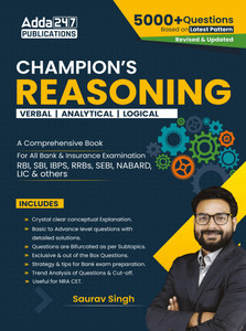 Champion's Reasoning Book For Bank & Insurance Exam (English Printed ...