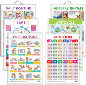 Gift Pack Of 6 Life Cycle, TIME, ADDITION, DAILY ROUTINE, NURSERY ...