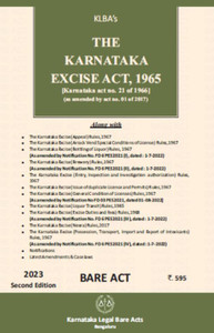 The Karnataka Excise Act,1965(English)(2023 Edition): Buy The Karnataka ...