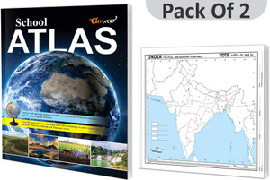 SCHOOL ATLAS (ENGLISH) - MAPLITHO And SMALL - 100 INDIA POLITICAL ...