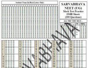 101 NEET Mock Test Practice OMR Sheets 200 Questions Per Sheet BLACK ...