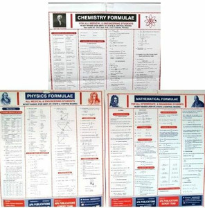 Set Of Three Formula Chart Of Physics,chemistry And Mathematics For ...