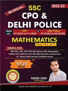 Ssc Cpo & Delhi Police Mathematics Practice Sets 9+24 Sets - Bilingual ...