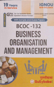 Business Organisation And Management [bcoc -132] With Sample And Guess ...
