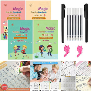 Sank Magic Practice Copybook, (4 BOOK + 1 PEN + 10 REFILL) Number ...