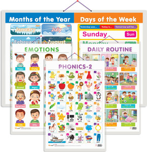 Set of 4 MONTHS OF THE YEAR AND DAYS OF THE WEEK, EMOTIONS, DAILY ...