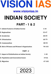 Vision IAS Indian Society General Studies Printed Notes English Medium ...