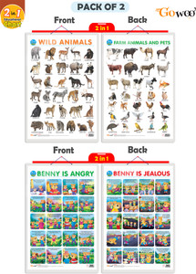 Set of 2 |2 IN 1 WILD AND FARM ANIMALS & PETS and 2 IN 1 BENNY IS ANGRY ...