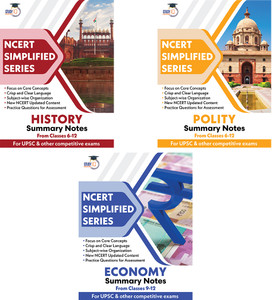 Set Of 3: History, Polity & Economy NCERT Simplified Series Notes For ...