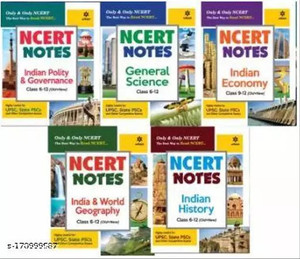Combo Pack: Arihant NCERT Notes Indian Economy Class 9-12 , General ...