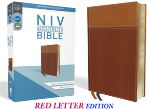 Holy Bible NIV, Thinline Bible-Red Letter Edition- Imitation Leather ...