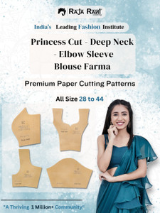 Raja Rani Coaching Princess Cut Deep Neck Elbow Sleeve Blouse Premium ...