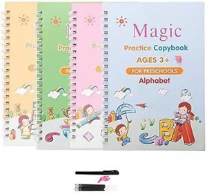 Magic Practice Copybook, (4 BOOK + 10 REFILL+ 1 Pen +1 Grip) Number ...