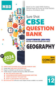 MBD Sure Shot Cbse Question Bank Geography Class 12 (E) For 2024 Board ...