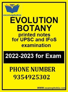 EVOLUTION BOTANY Printed Notes For UPSC And IFoS Examination: Buy ...