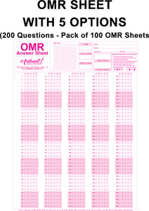 Arihant OMR Sheet With 5 Options - Pack Of 100 Sheets (200 Question ...