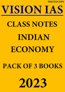 Vision IAS Class Notes Indian Economy 2023 Pack Of 3 Books Eng Medium ...