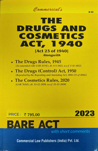 Commercial's The Drug And Cosmetics Act, 1940 | Edition 2023: Buy ...