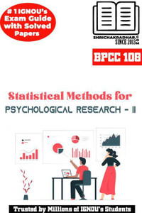 IGNOU BPCC 108 Help Book Statistical Methods For Psychological Research ...