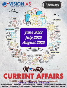 Vision Ias Current Affairs June To August 2023 B/w Printouts: Buy ...