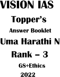 Topper Copy GENERAL STUDIES & ETHICS ANSWER Booklet IAS MAINS BY UMA ...
