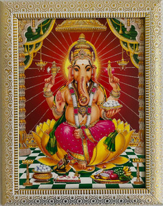 ShivaArts Ganesh ji photo frame fully laminated size- 10*12 inch ...