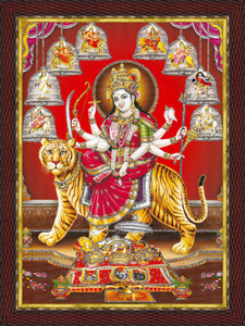 Cherriee Durga maa 9 roop Sparkle Coated photo painting for poojan ...