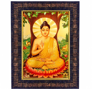 HAWAI Lord Buddha Enlightening Under The Bodhi Tree Gold Foil Embossed ...