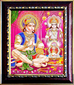 VCARTNOW HANUMAN JI PHOTO FRAME WITH RAM JI PHOTO SHUBH PHOTO FRAME ...