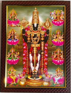 TPT TPT Sri Venkateswara Swamy with Ashta Lakshmi Photo Frame (Wooden ...