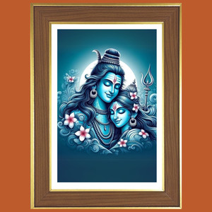 HitechMart Lord shiva and Parvathi Photo Frame 14x18 Inches Religious ...