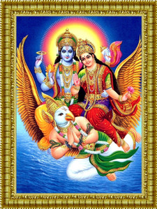 BISRAT CREATIONS Lord Vishnu and Goddess Lakshmi on Garuda Photo Frame ...