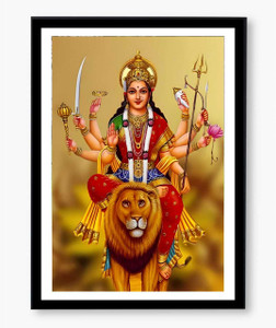 SRHT A4 Size Durga Mata Laminated Photo frame Religious Frame Price in ...